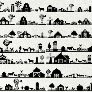Farm Animal Scene Svg / Farm Svg Cut Files / Laser Engrave File / Farm ...