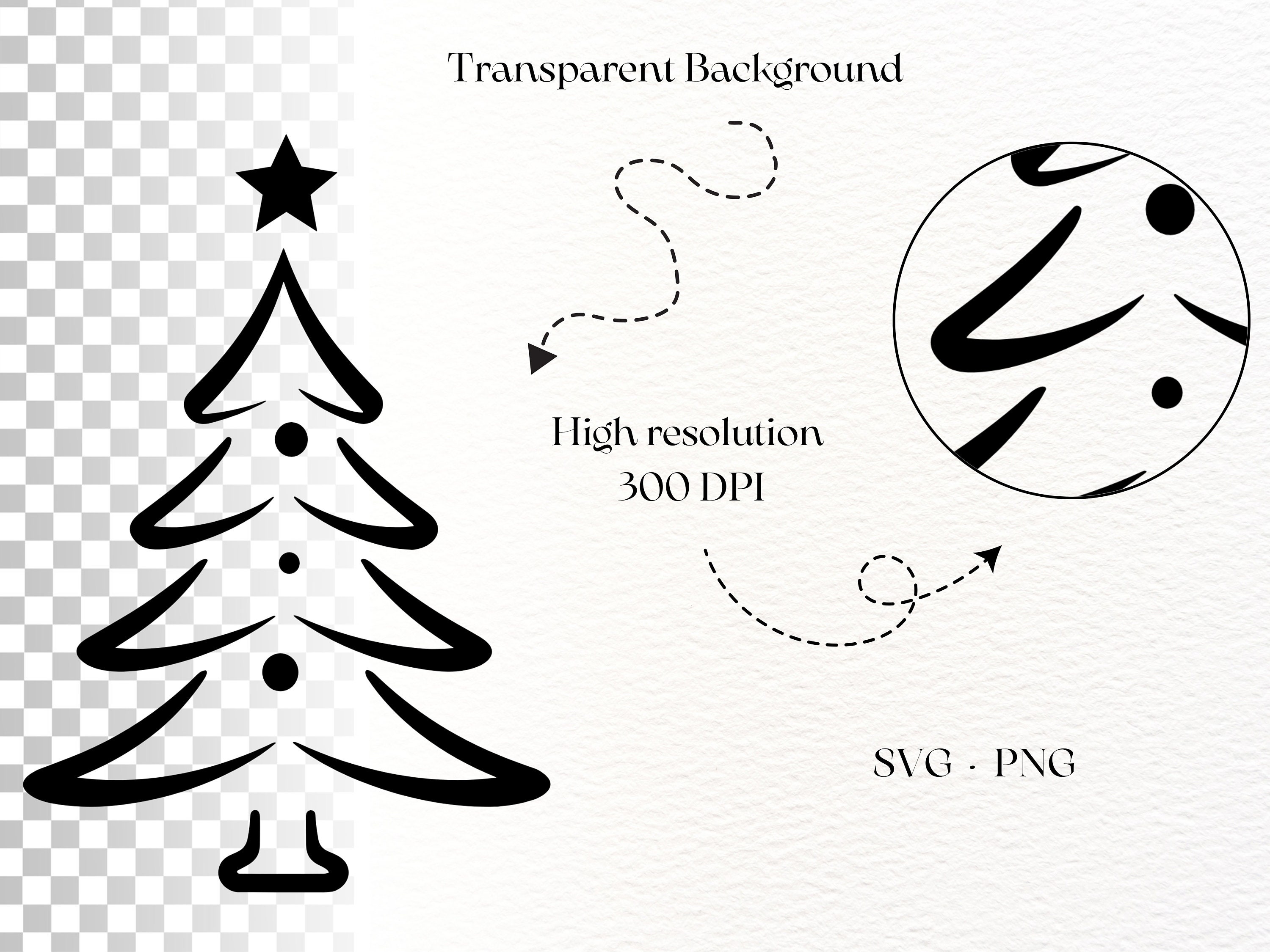 130 Christmas Tree Svg Bundle / Christmas Tree Clipart Black and White ...