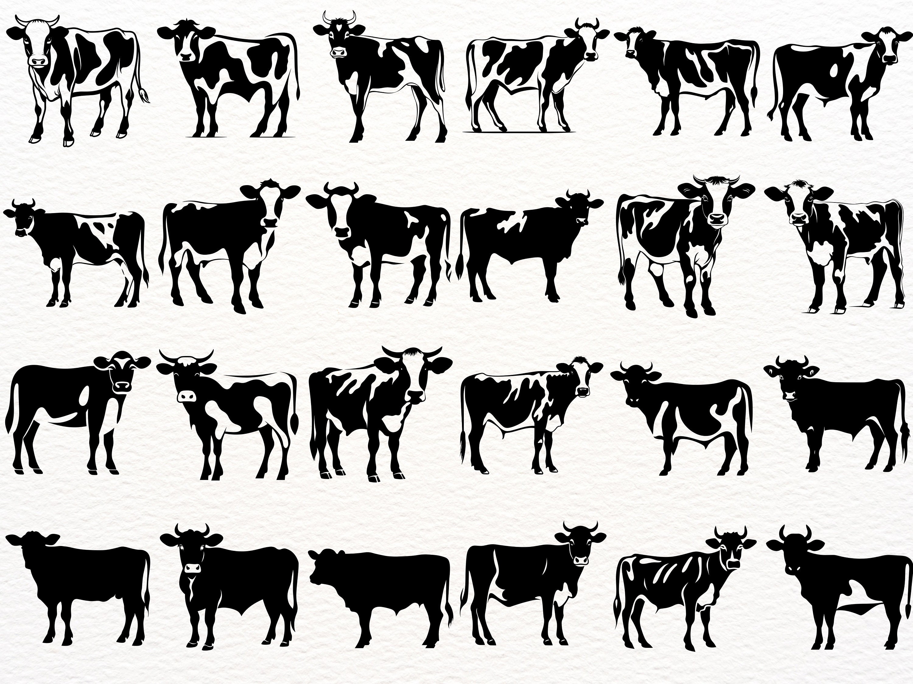 Cow Svg Bundle / Cow Head Svg / Farm Animal Svg for Cricut / Cow Farm ...