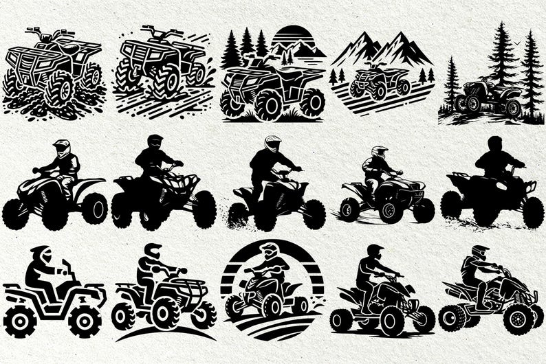 ATV Svg Bundle / All Terrain Vehicle Png / ATV Racing Svg / ATV Rider ...