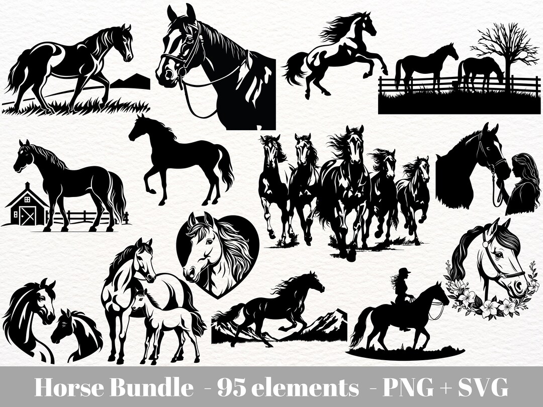 Horse Svg Bundle / Horse Svg Files for Cricut / Horse Head Sign Svg ...