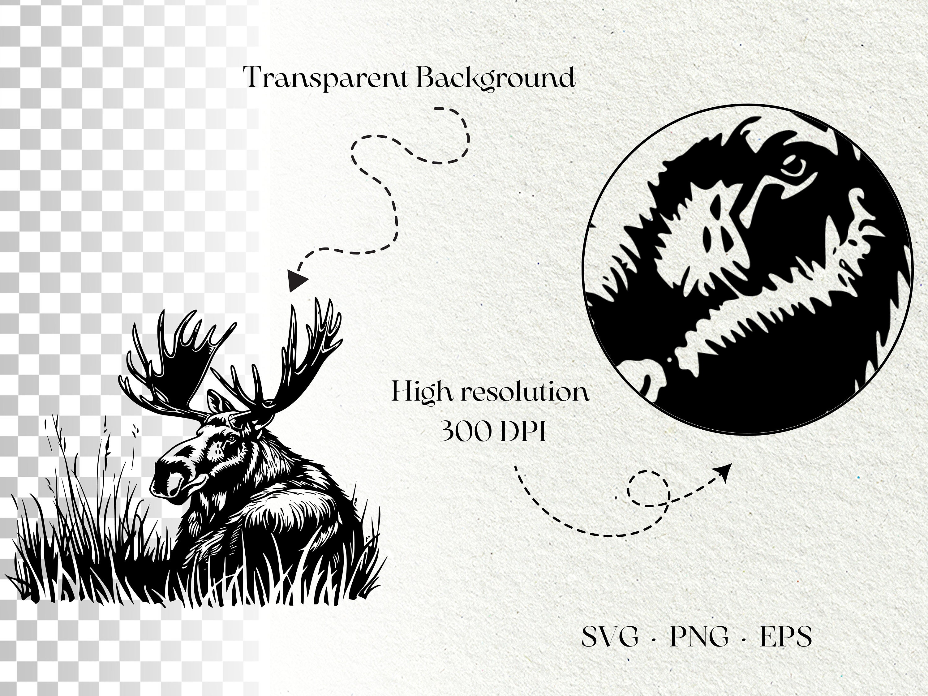 Moose Silhouette Svg / Moose Hunting Svg / Moose in the Woods Svg ...