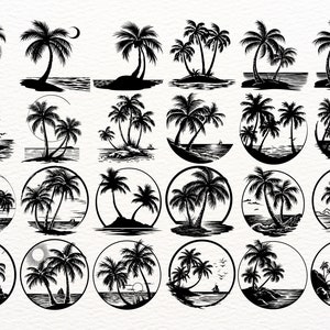 Beach Scene Svg Bundle / Sunset Beach Svg / Sunset Landscape / Nature ...