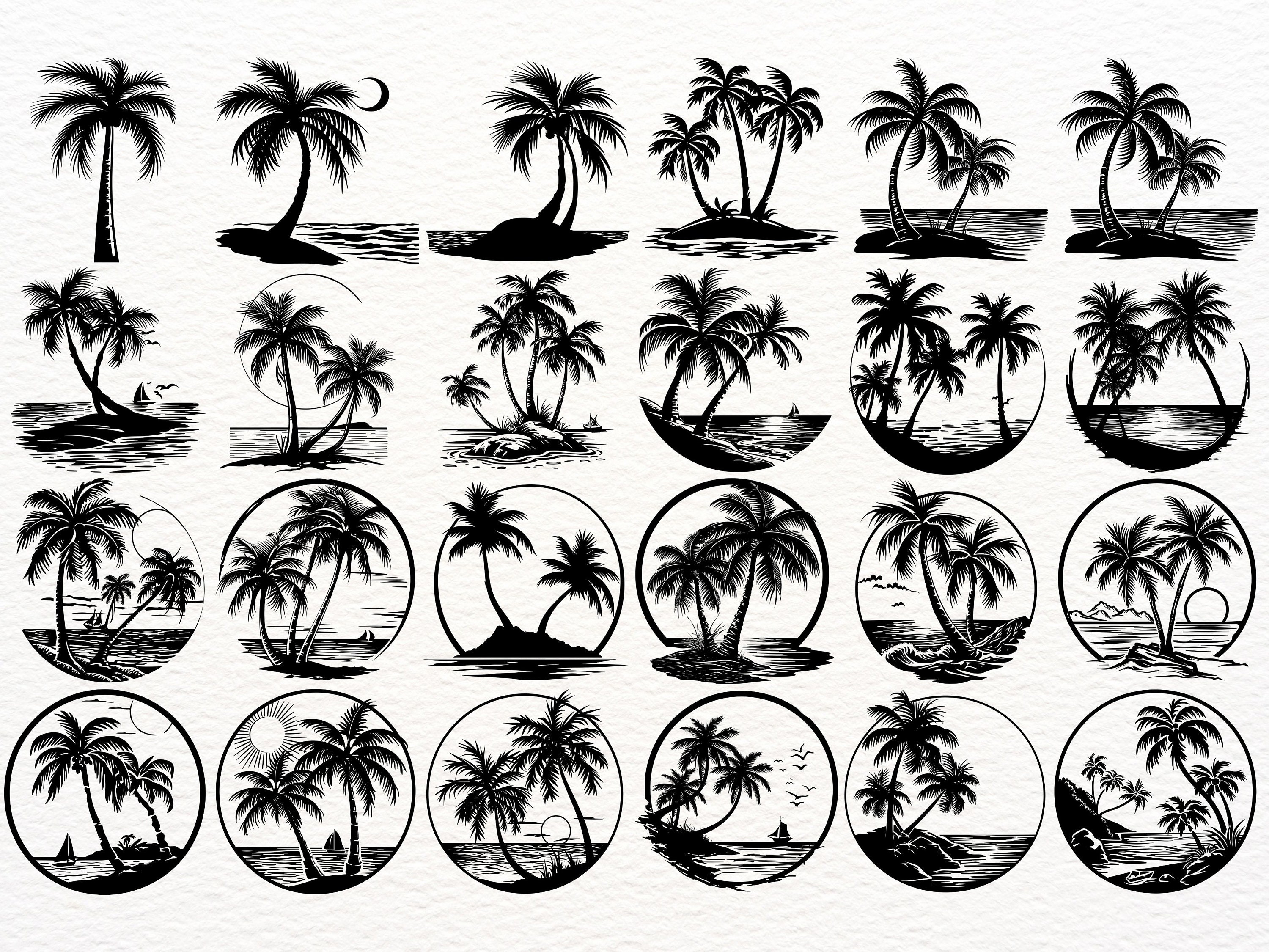 Beach Scene Svg Bundle / Sunset Beach Svg / Sunset Landscape / Nature ...