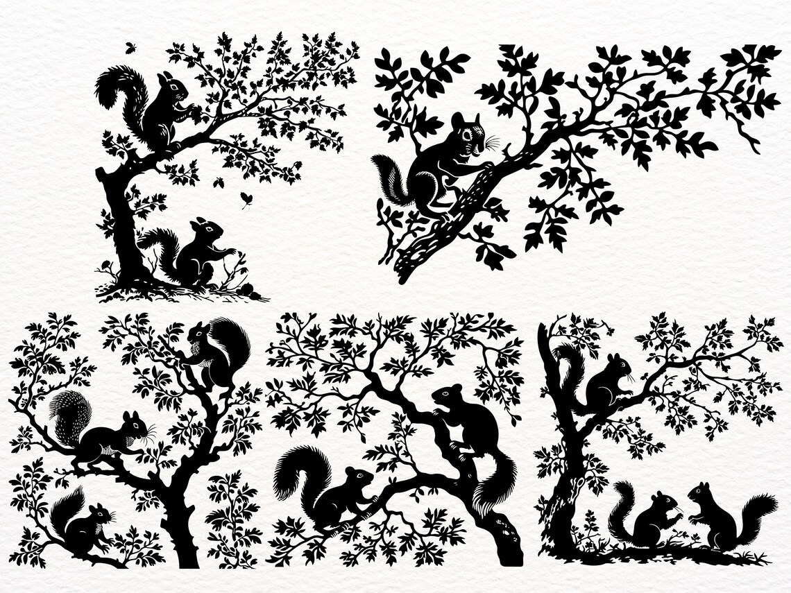 Squirrel Svg Bundle / Woodland Squirrel Svg / Woodland Animal Svg ...