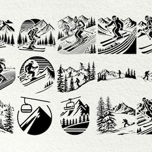 Skiing Svg Bundle / Winter Sport Svg / Ski Goggles Svg / Ski Boots Svg ...