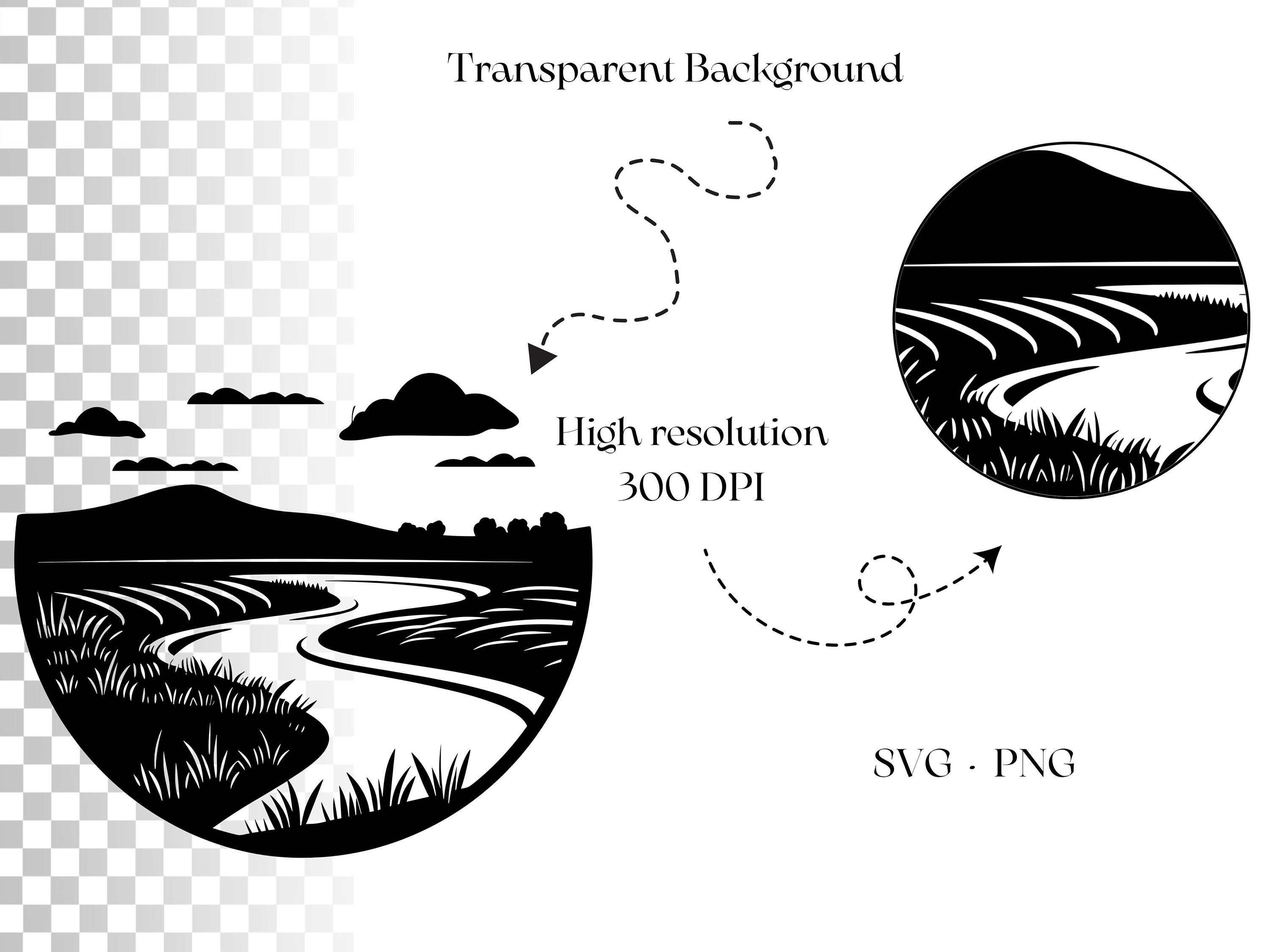 River Scene Svg / Landscape Svg Wood / River Svg File / Mountain and ...