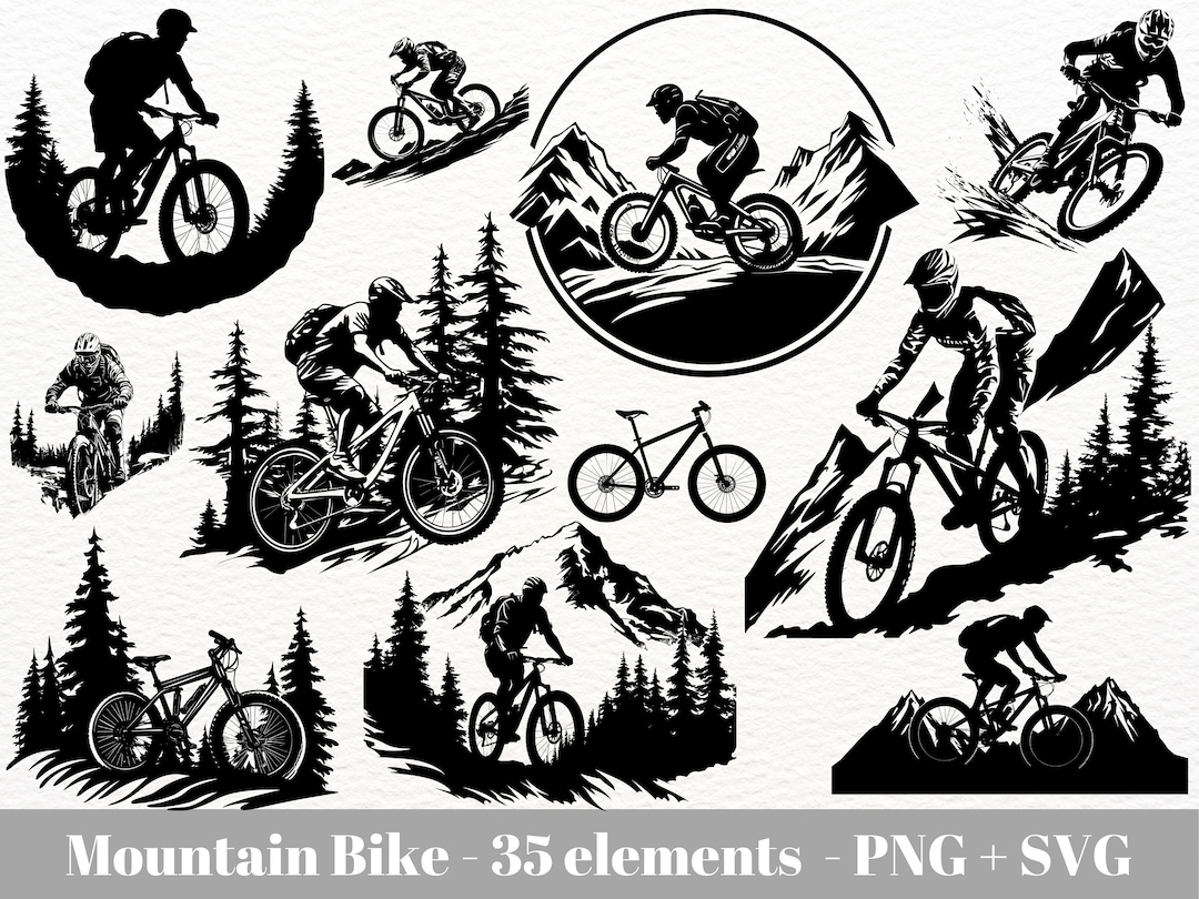 Mountain Bike Svg / Bike Svg Cut Files / Cycling Svg / Man on Bike SVG ...