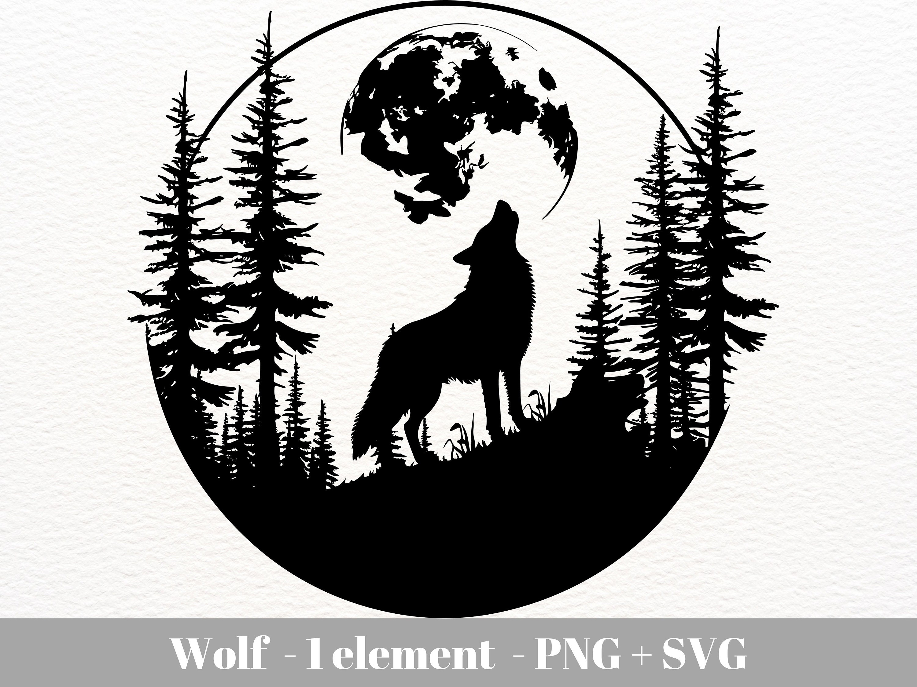 Wolf Moon Silhouette