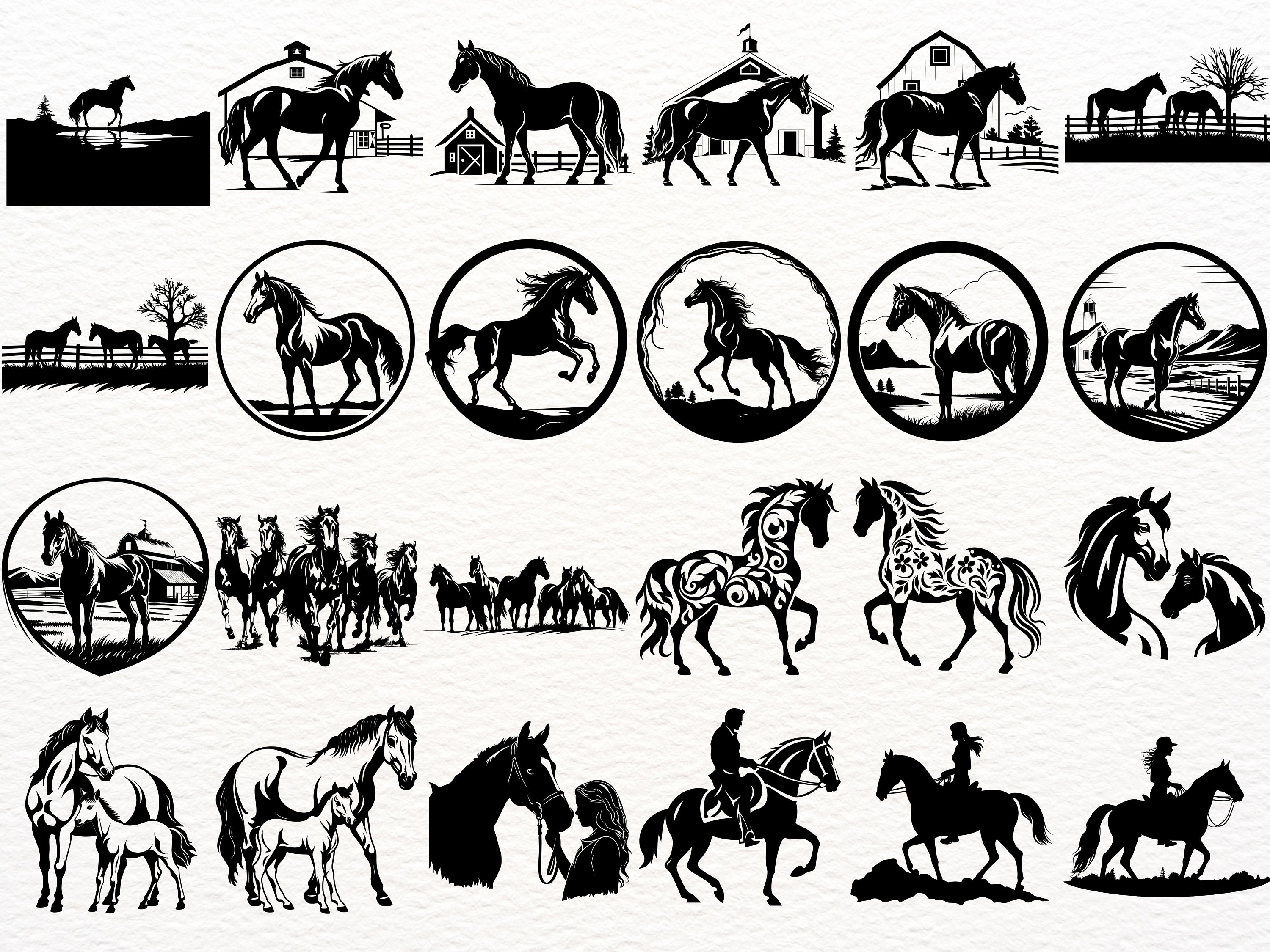 Horse Svg Bundle / Horse Svg Files for Cricut / Horse Head Sign Svg ...