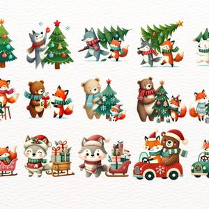 Christmas Woodland Animals Clipart Bundle / Cute Woodland Animals ...