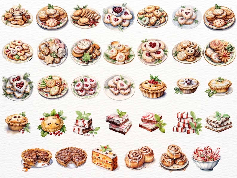 Christmas Cookie Clipart / Christmas Dessert PNG / Gingerbread Cookies ...