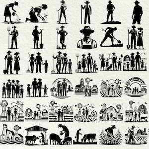 Farm Animal Scene Svg / Farm Svg Cut Files / Laser Engrave File / Farm ...
