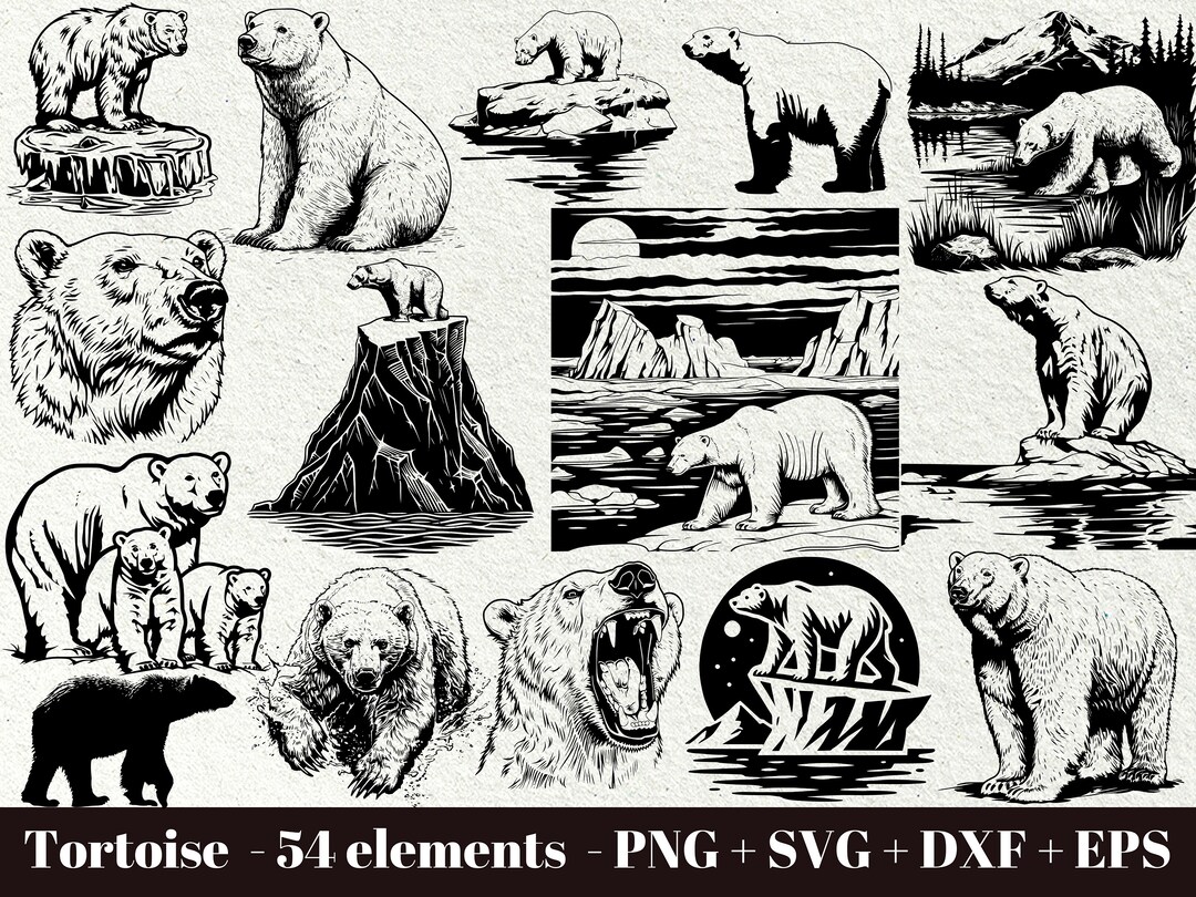 Polar Bear Svg Laser Cut File / Wood Polar Bear Svg / Polar Bear ...