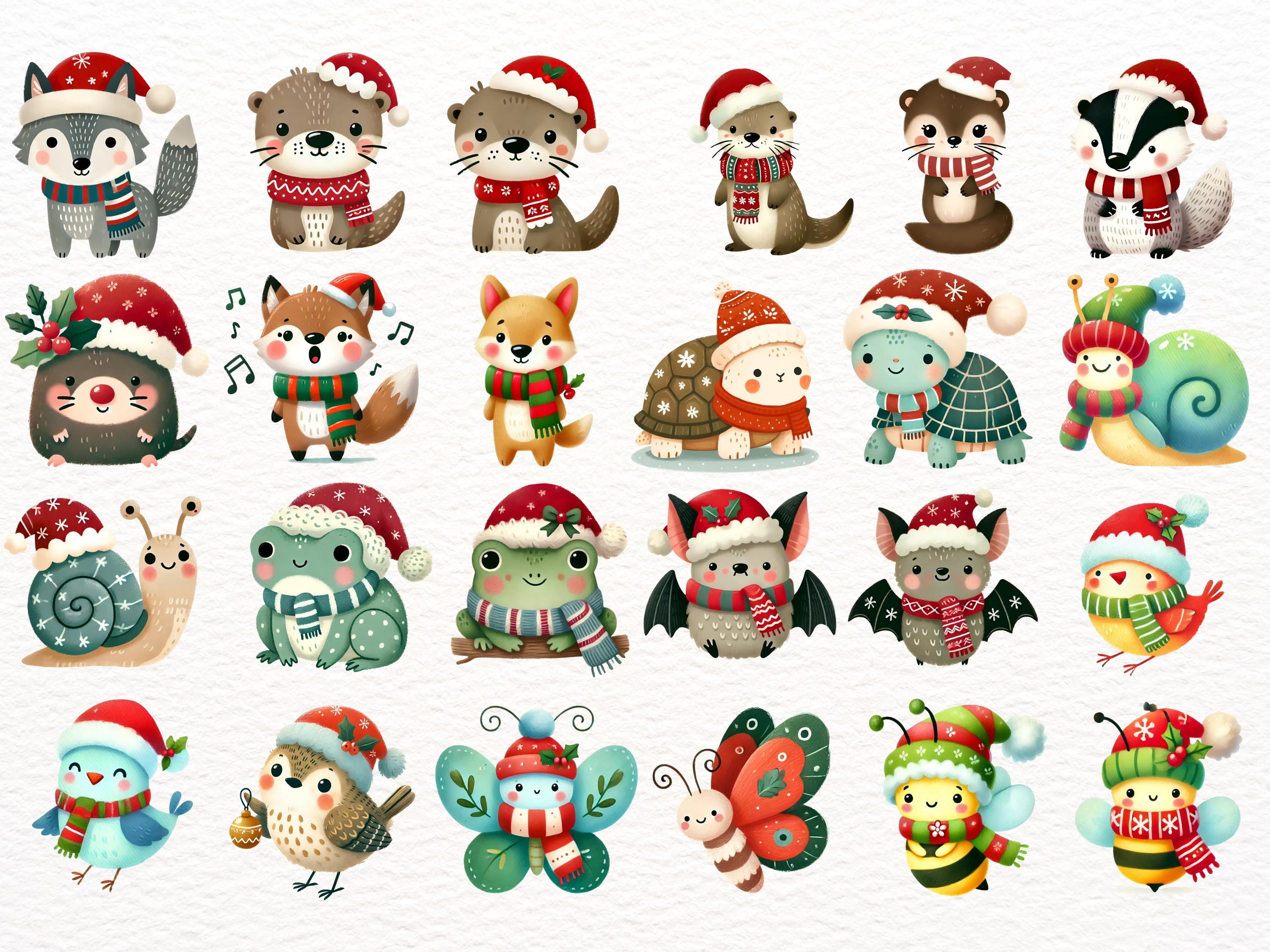 Christmas Woodland Animals Clipart Bundle / Cute Woodland Animals ...