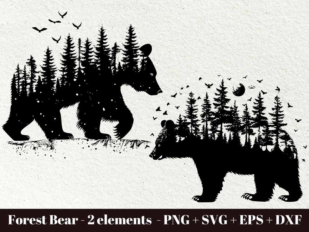 Bear in the Woods SVG / Forest Animals Svg Cut Files / Wilderness SVG ...