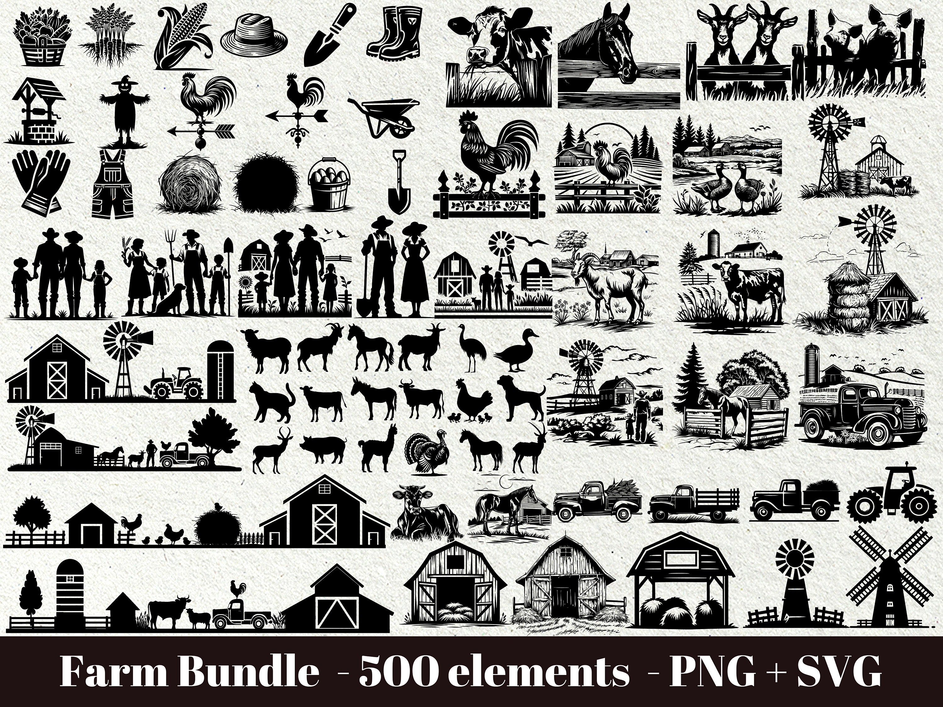 Farm Animal Scene Svg / Farm Svg Cut Files / Laser Engrave File / Farm ...