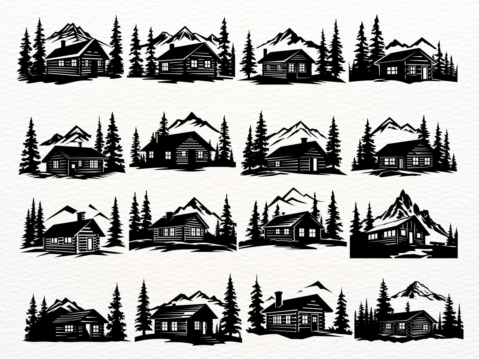 Log Cabin Svg / Mountain House Svg / House in the Woods Svg / Rustic ...