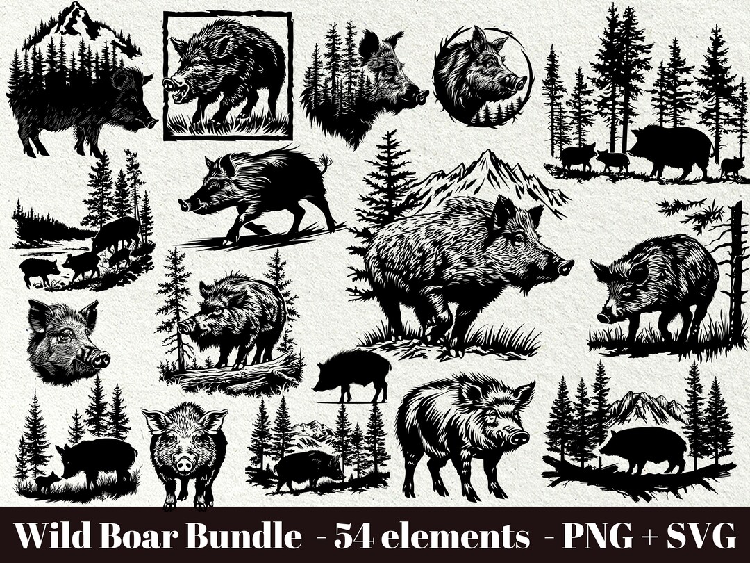 Wild Boar Svg / Boar Hunting Svg / Boar Head Svg / Forest Animal ...