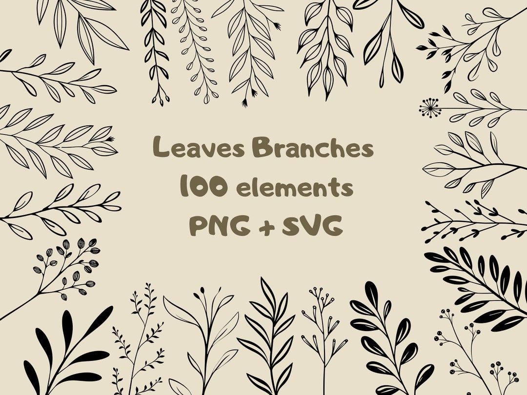 Leaves Svg Bundle / Foliage PNG / Hand Drawn Leaf Svg / Botanical SVG ...