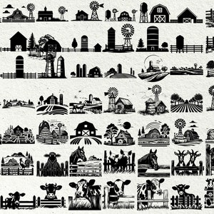 Farm Animal Scene Svg / Farm Svg Cut Files / Laser Engrave File / Farm ...