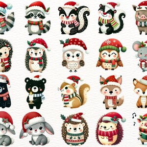 Christmas Woodland Animals Clipart Bundle / Cute Woodland Animals ...