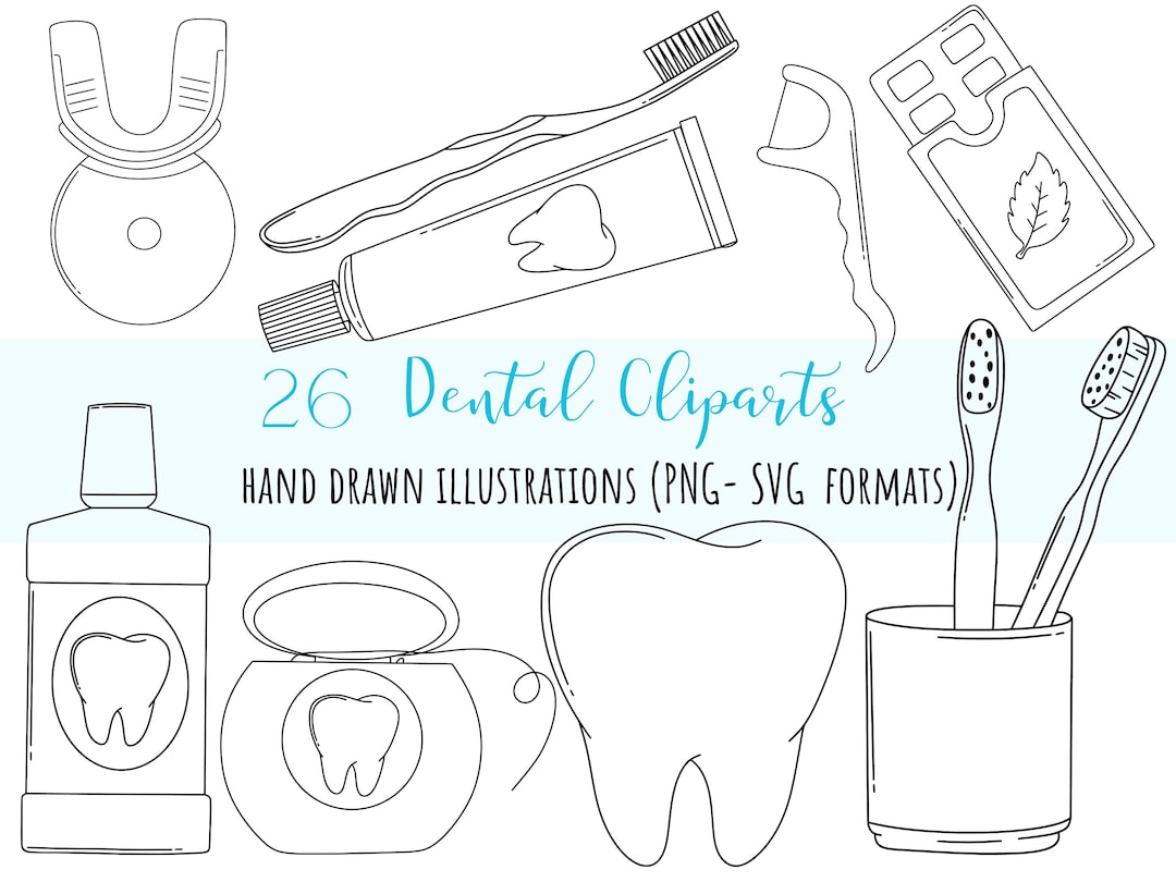 Dental Clipart / Dental Care Clipart / Dentist Line Art / Dentist Svg ...