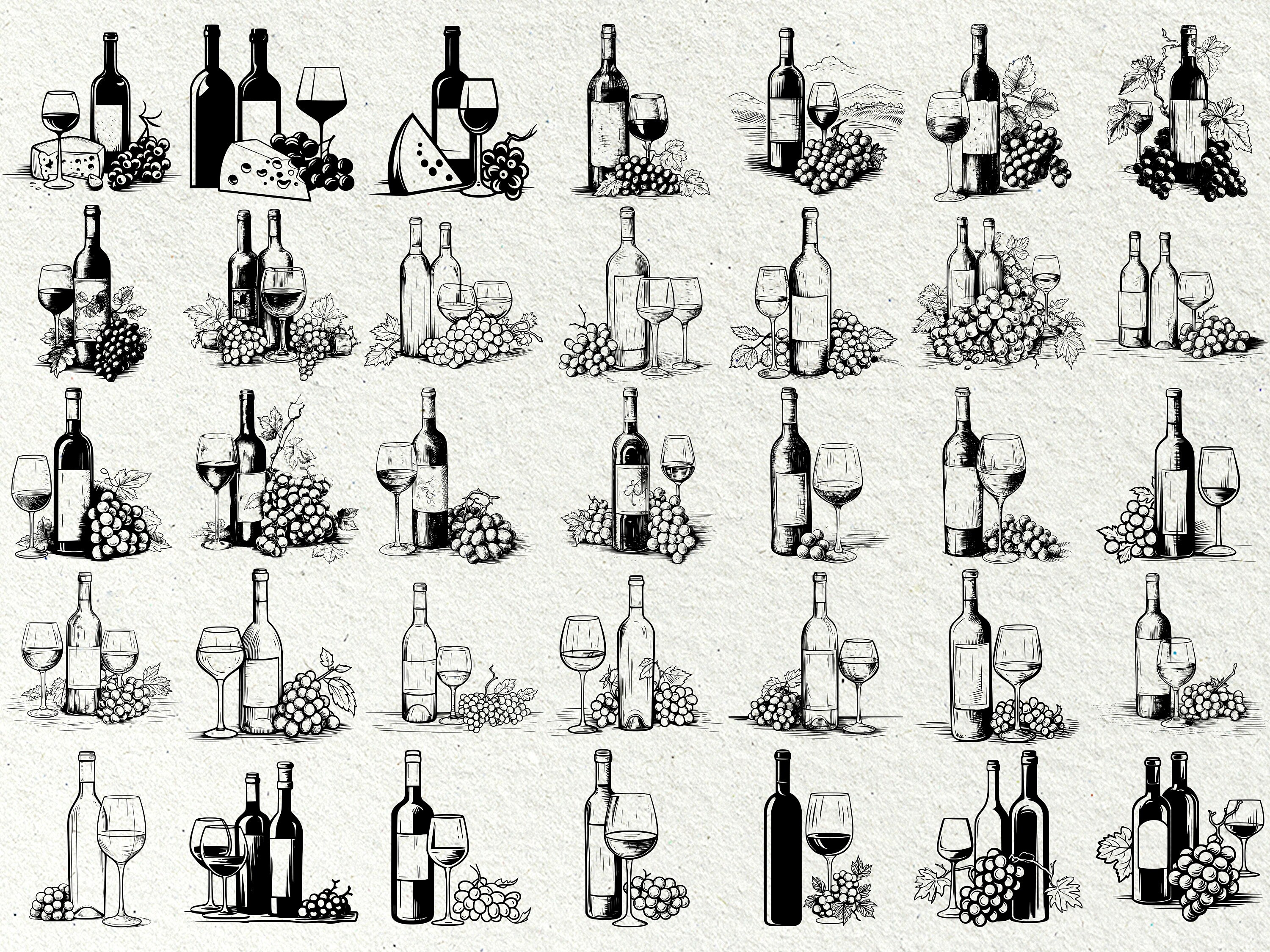 Wine Svg Bundle Grape Vine Svg / Grapes and Vine SVG / Vineyard Vines ...
