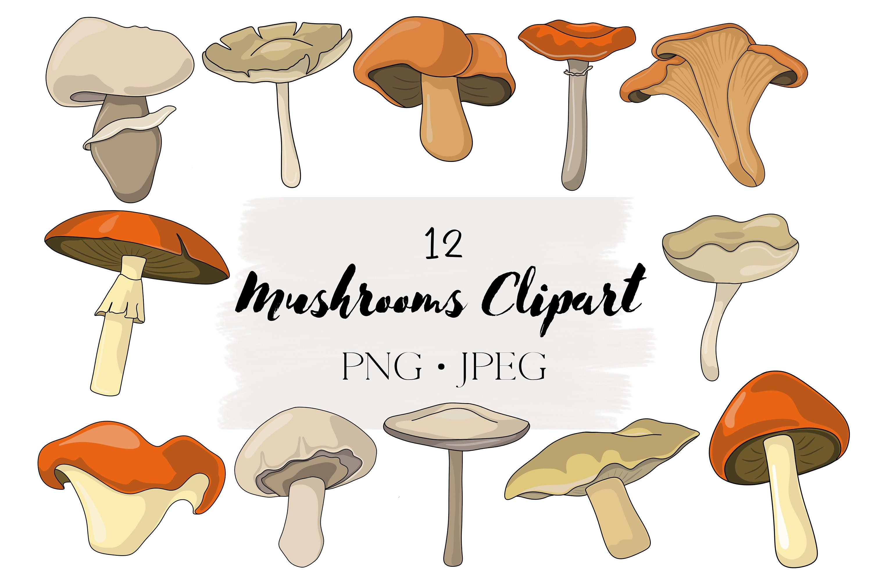 Mushroom Clipart Bundle /mushroom PNG Clipart / Magic Mushroom - Etsy