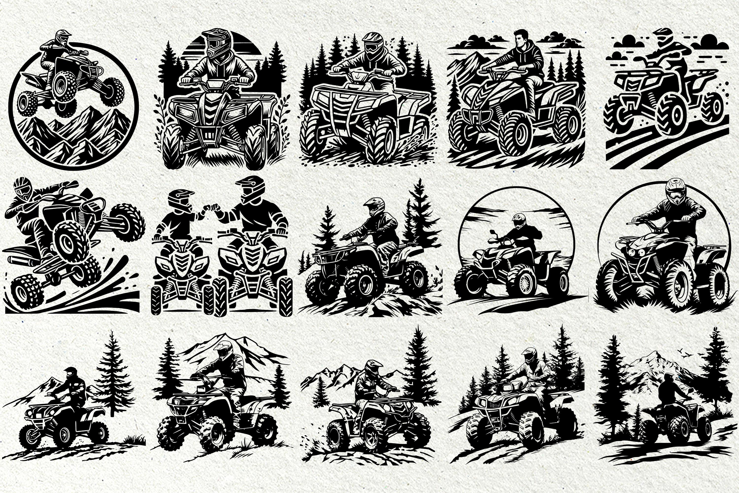 ATV Svg Bundle / All Terrain Vehicle Png / ATV Racing Svg / ATV Rider ...