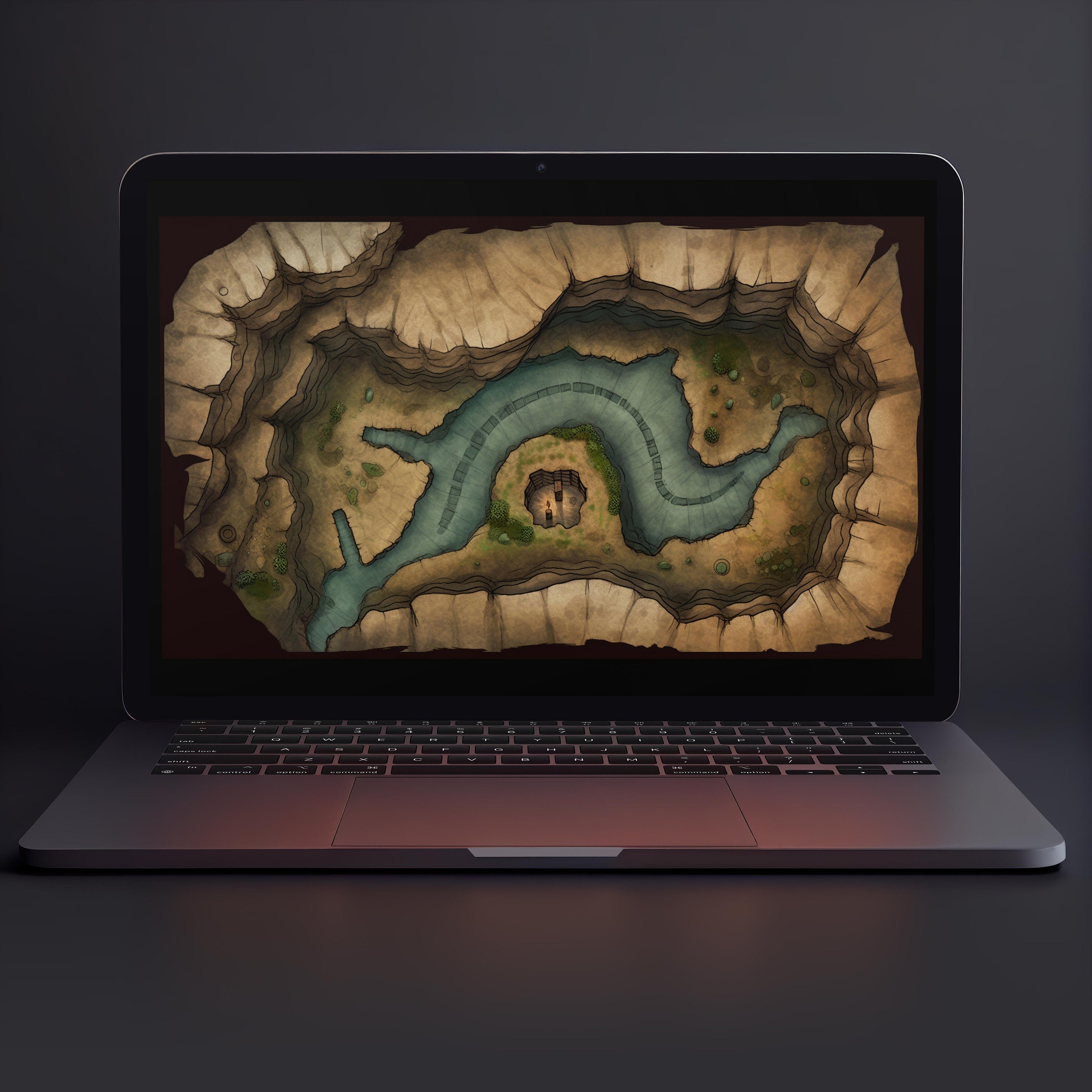 Cavern With River A RPG Battlemap TTRPG Setting Dungeons and Dragons ...