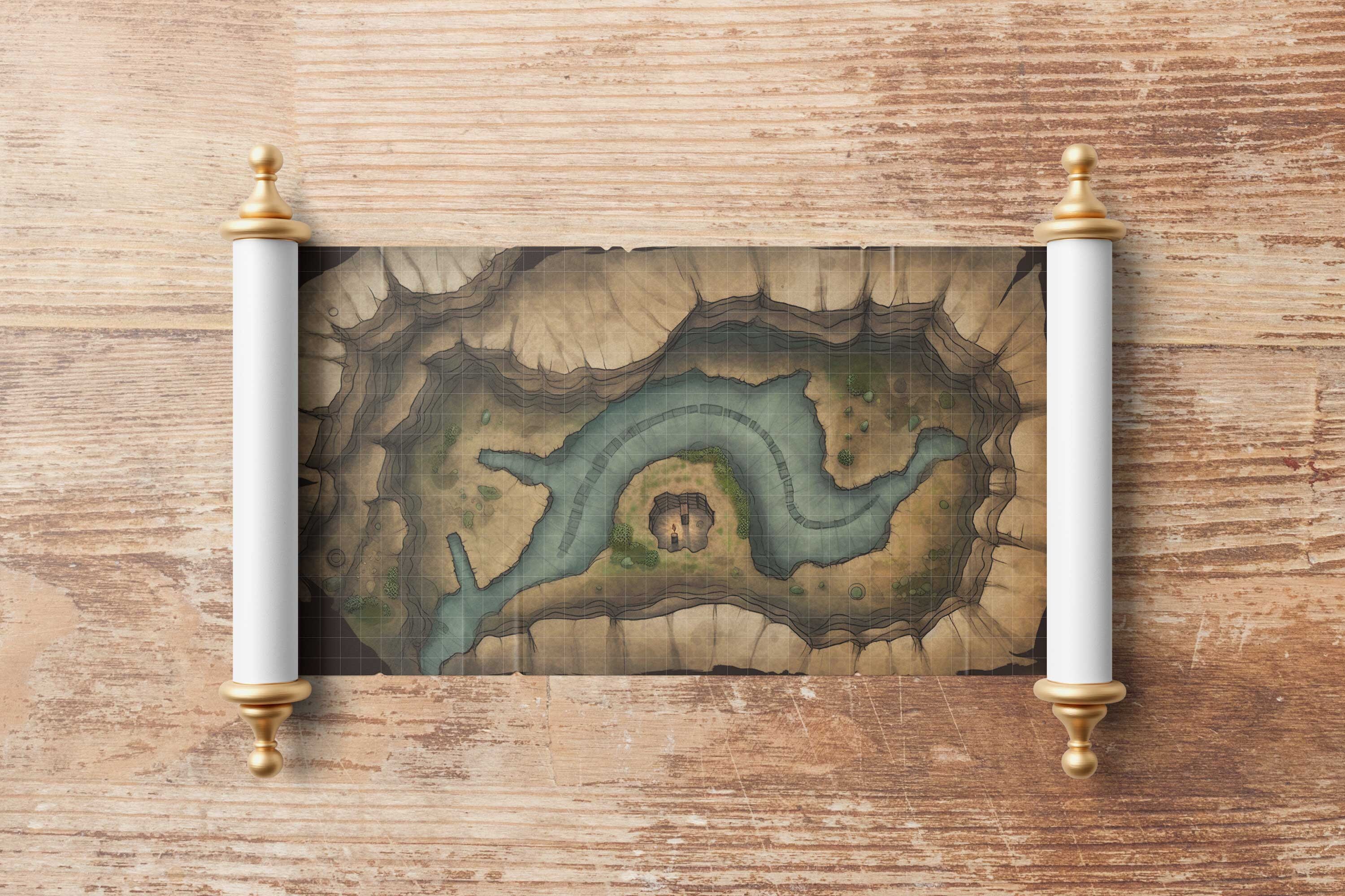 Cavern With River A RPG Battlemap TTRPG Setting Dungeons and Dragons ...