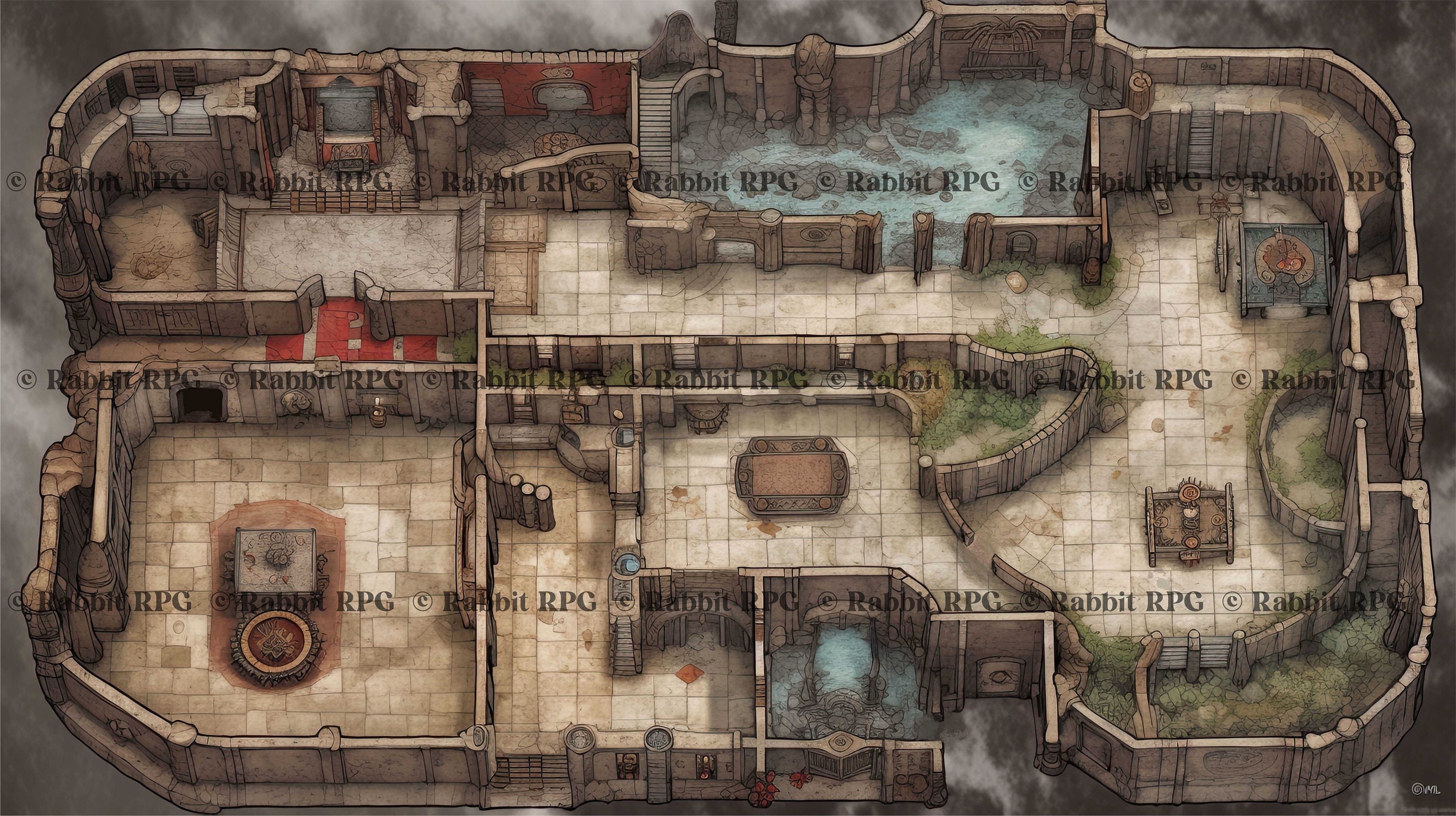 Ancient Castle RPG Battlemap TTRPG Setting Dungeons and Dragons ...