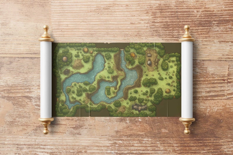 Cabin by River A RPG Battlemap TTRPG Dungeons and Dragons - Etsy