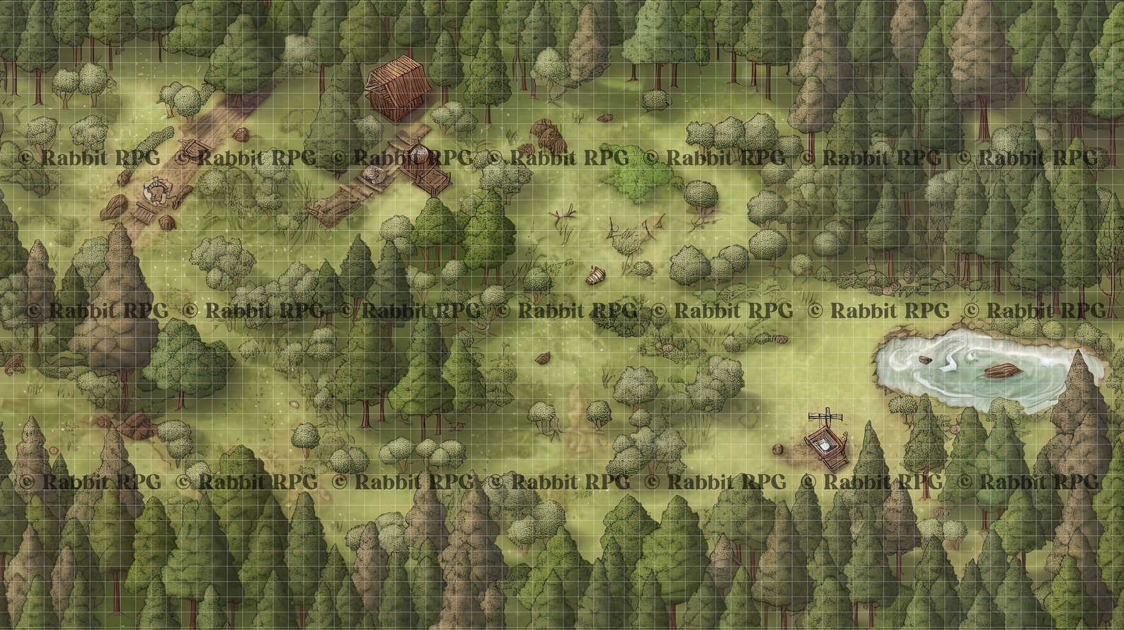 Forest Camp B RPG Battlemap Dungeons and Dragons TTRPG Virtual Tabletop ...