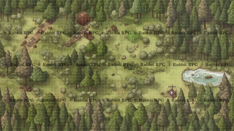 Forest Camp B RPG Battlemap Dungeons and Dragons TTRPG Virtual Tabletop ...
