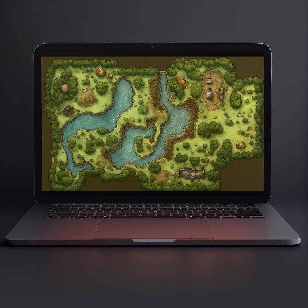 Cabin by River A RPG Battlemap TTRPG Dungeons and Dragons Virtual ...