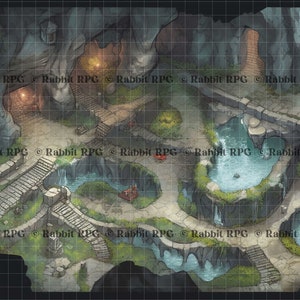 Cavern With Springs A RPG Battlemap TTRPG Setting Dungeons and Dragons ...