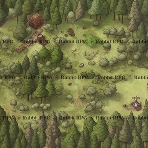 Forest Camp B RPG Battlemap Dungeons and Dragons TTRPG Virtual Tabletop ...
