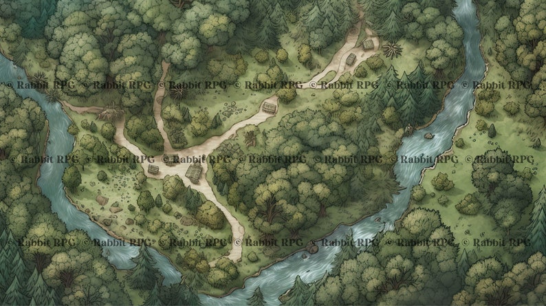 Forest Camp A RPG Battlemap Dungeons and Dragons TTRPG Virtual Tabletop ...