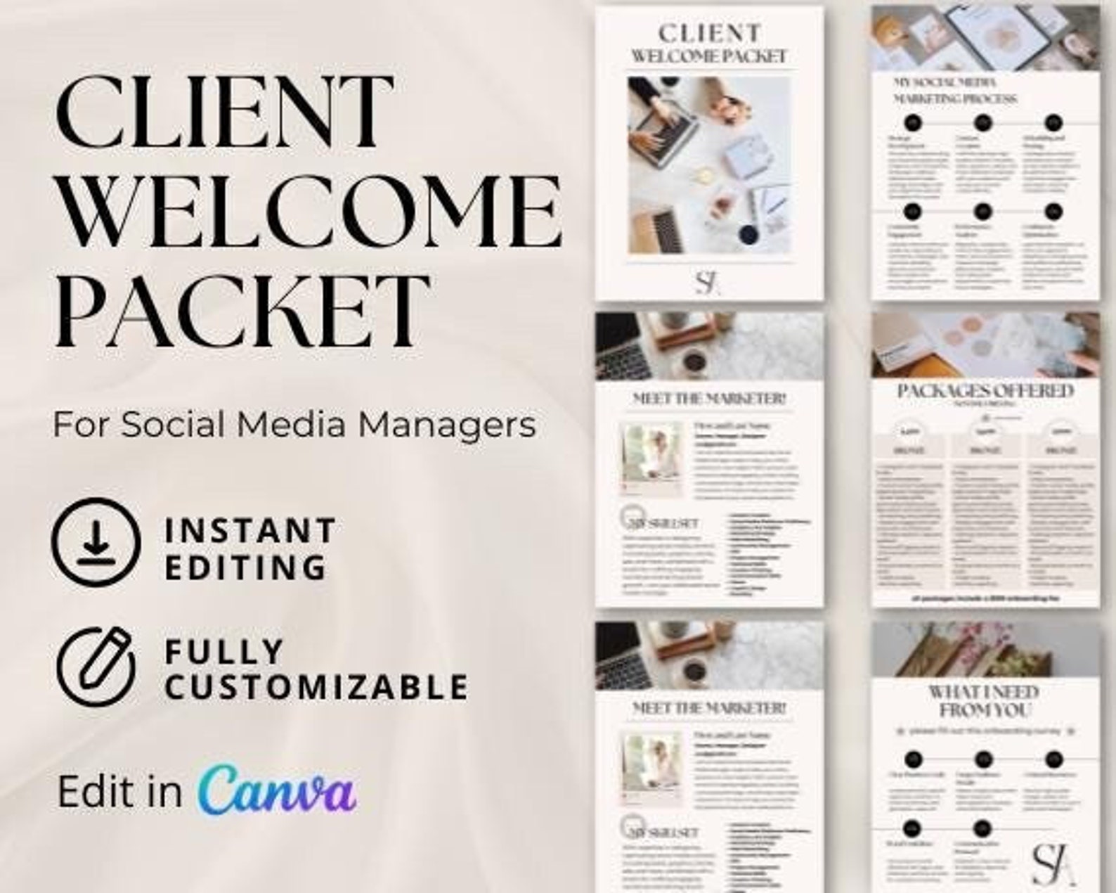 Social Media Manager Client Welcome Packet, Onboarding Kit, Welcome ...