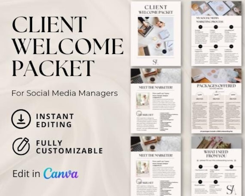 Social Media Manager Client Welcome Packet, Onboarding Kit, Welcome ...