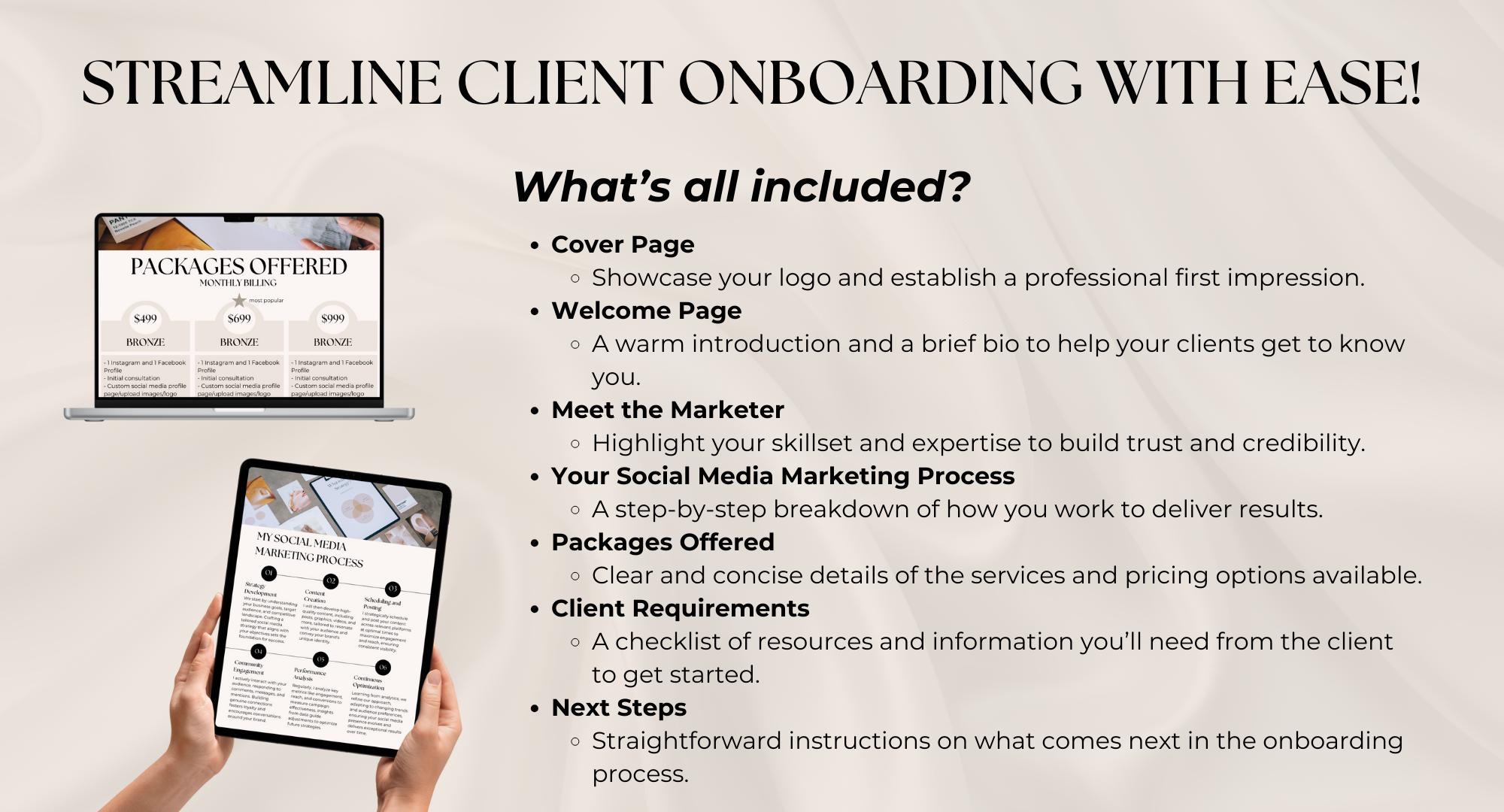 Social Media Manager Client Welcome Packet: Editable Canva Template ...