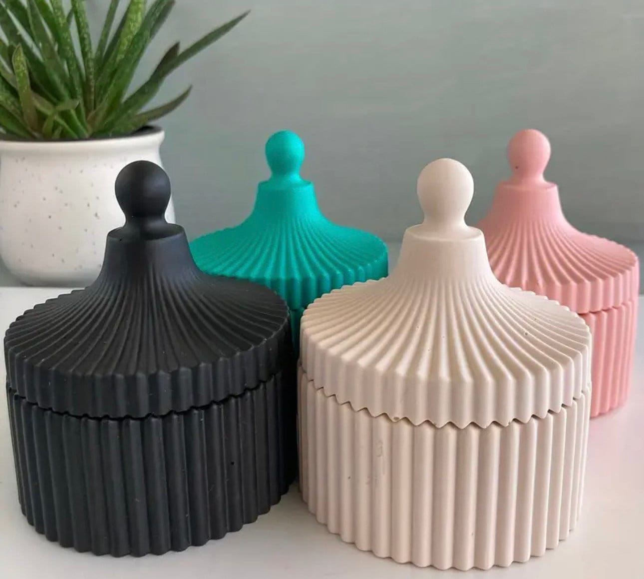 12 Elegant Cement Candle Jar/candle Jar/handmade Candle Jar - Etsy