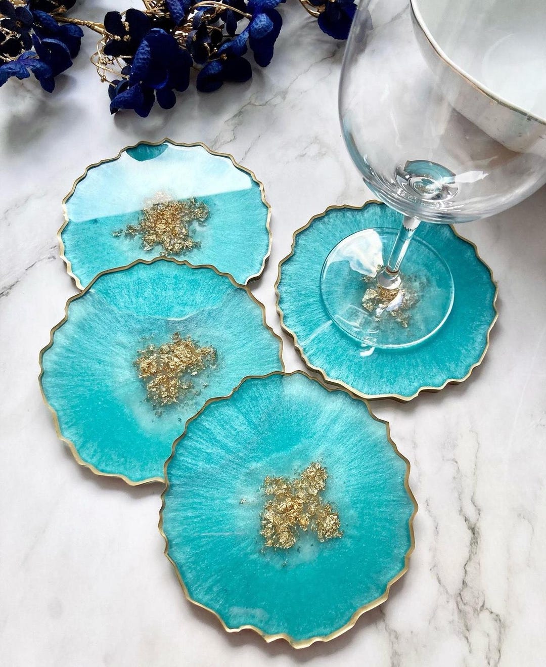 Handmade Resin Coasters | Custom Epoxy Drink Coasters | Unique Home ...