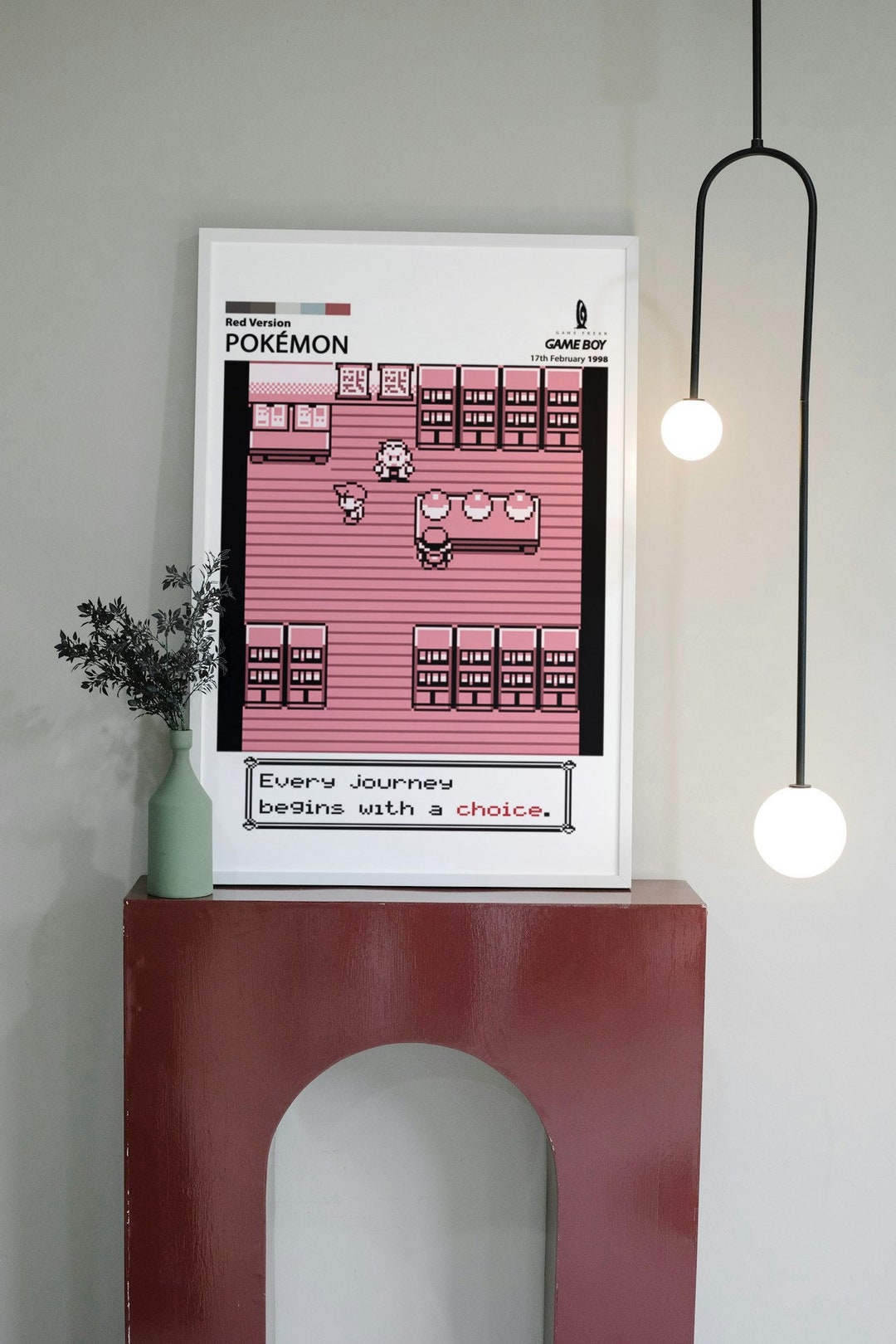 Pokémon (1996) for Gameboy - Video Game Poster, Minimalist, Red Version ...