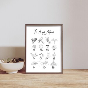 Maori NZ Alphabet Chart Poster Digital Print Wall Art Digital Download ...