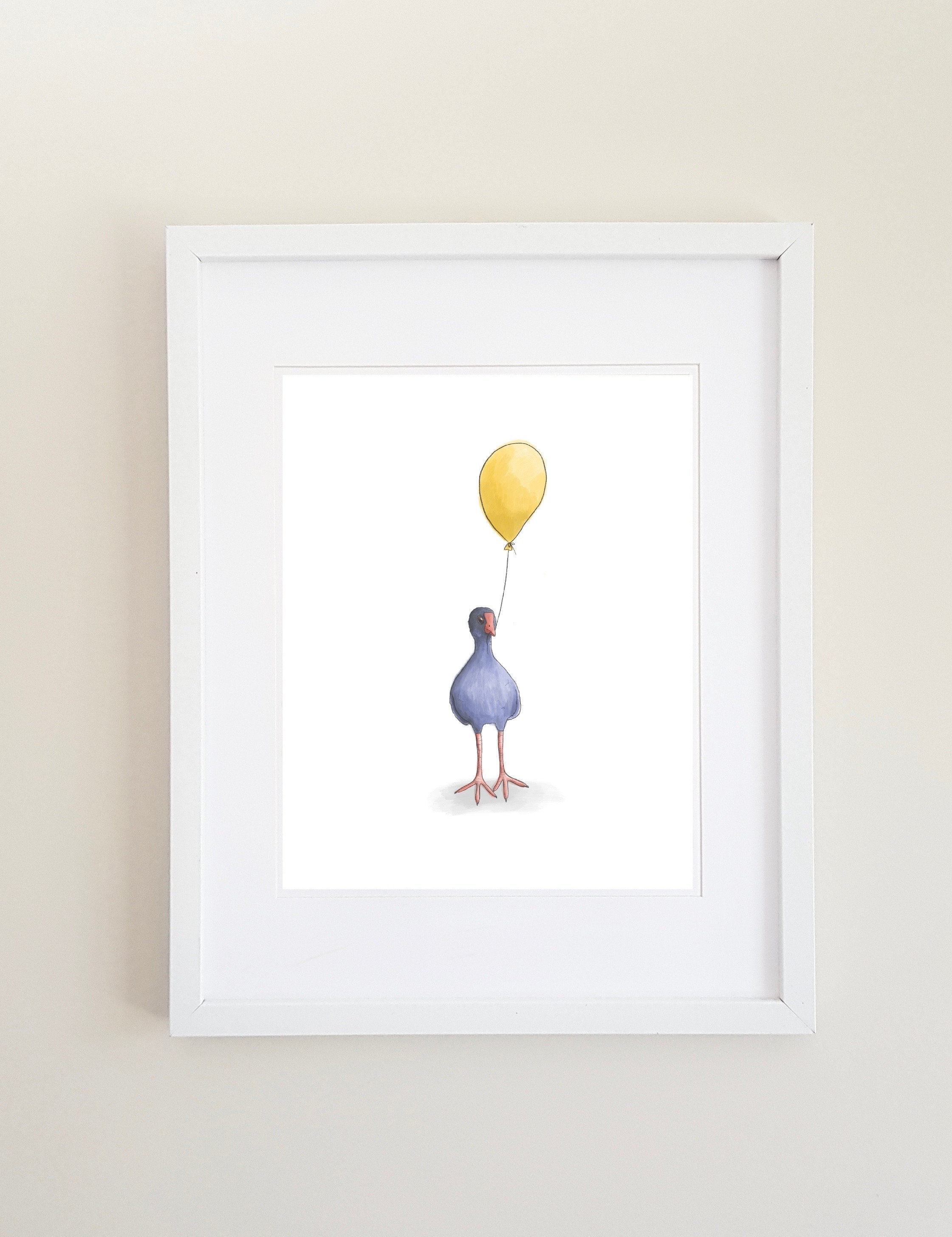 Baby Pukeko Bird Yellow Balloon Maori Inspired Digital Print - Etsy