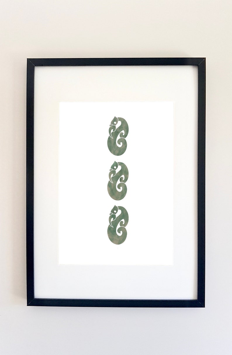 Maori Inspired 3 Manaia Portrait Wall Art Print - Etsy Australia