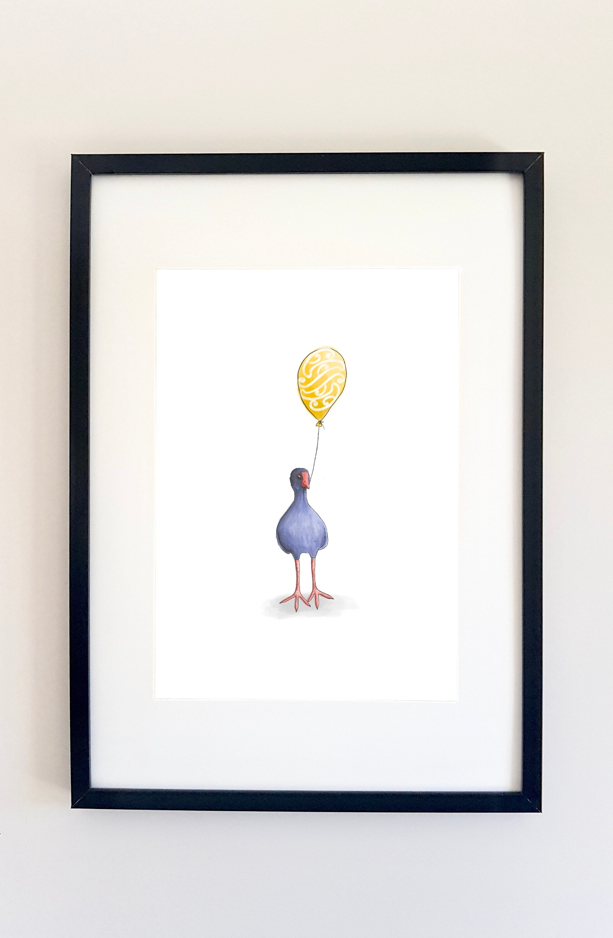 Baby Pukeko Bird Yellow Balloon Maori Inspired Digital Print - Etsy